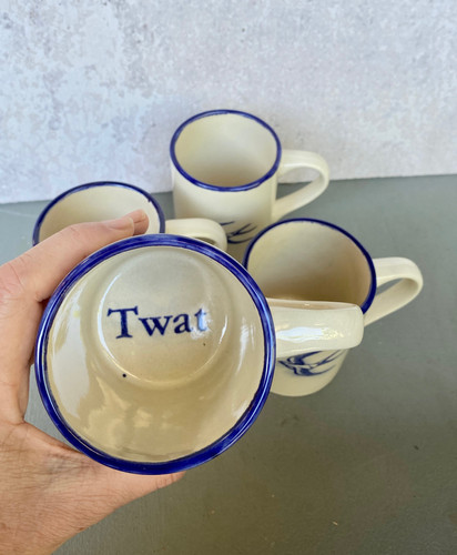 Profanity Mugs with bird | Mrs White Ceramics