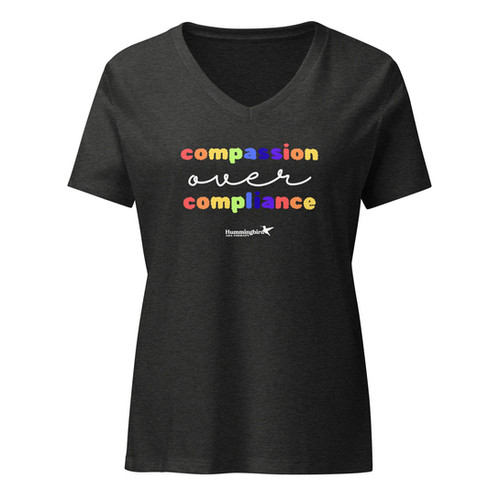 Compassion Over Compliance Women's Relaxed V-Neck | Hummingbird ABA