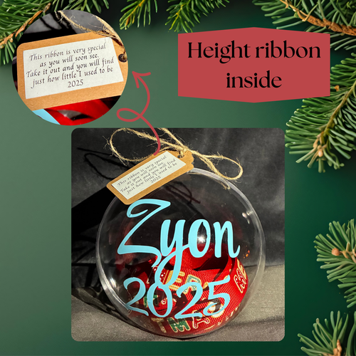 Christmas bauble with height ribbon | The Luxury Little Pl