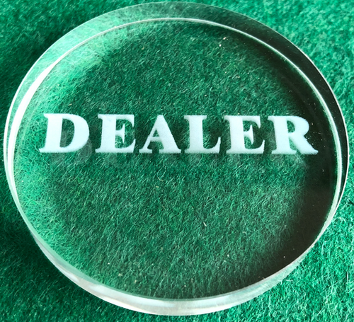 Boton DEALER transparente | POKER STORE EC