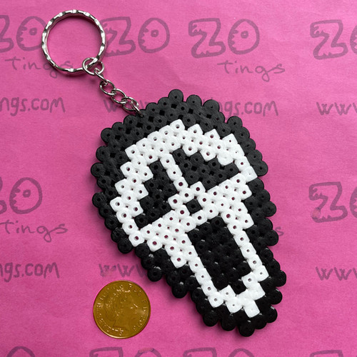 Buy our Scream 'Ghostface' Pixel Keyring brought to you by ZoZoTings.com