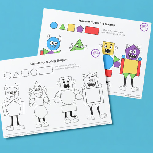 Monster Shape Colouring Worksheet 🎨 | Learn to Shine