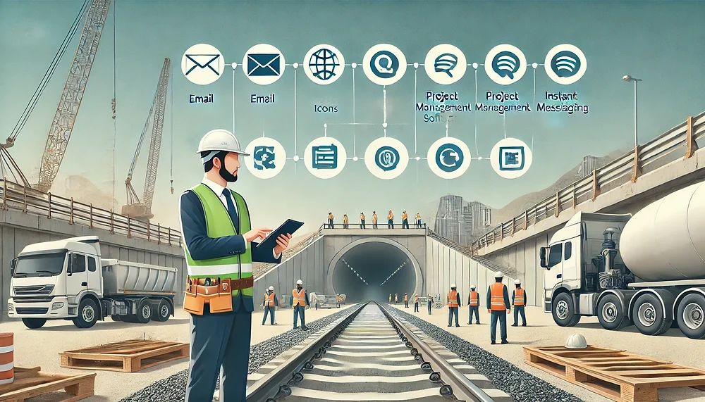 What are the common communication tools used in construction projects?