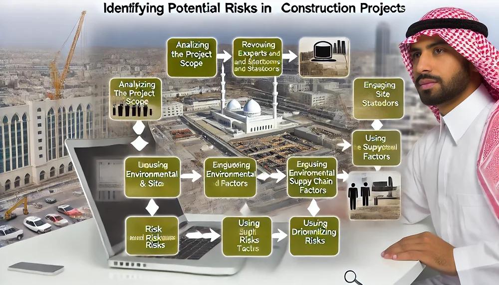 How do you identify potential risks in a construction project?