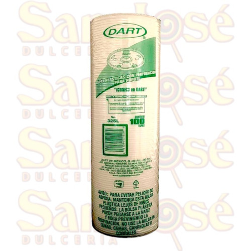TAPA 32 SL TRANS C/RANURA CON 100 PZAS DART | Dulceria San Jose