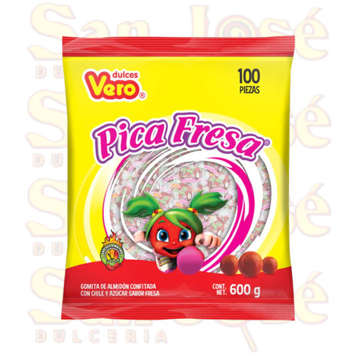 PICA FRESA 6GR C/100 PZAS VERO GOMA | Dulceria San Jose