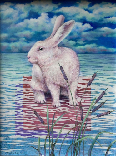 Oil Painting | Original Artwork | 16x17 | Rabbit | Mirage