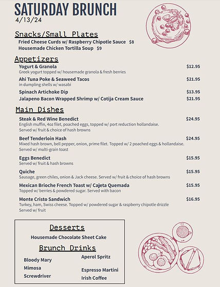 Menu | Lake Breeze Ski Lodge | Lake McQueeney