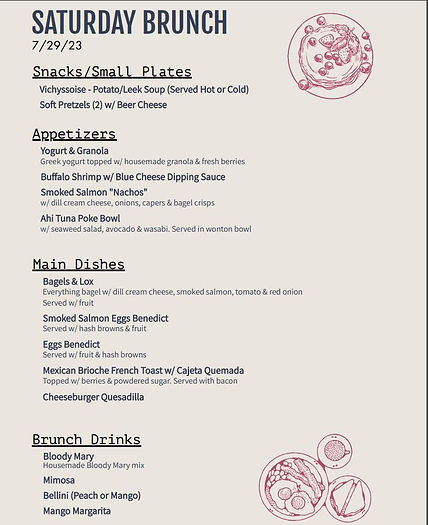 Menu | Lake Breeze Ski Lodge | Lake McQueeney