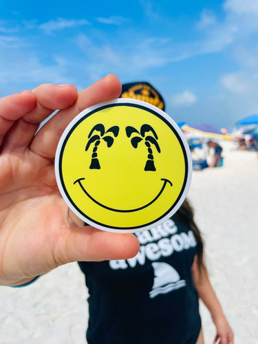 Smiley Palm Sticker | Sunny & Stoked