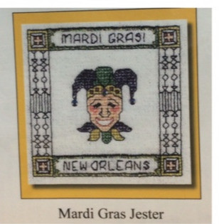 Mardi Gras Jester cross stitch chart | quarterstitch