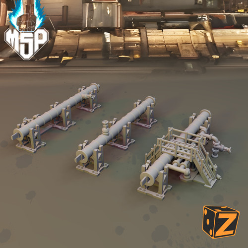 Straight Pipes 40mm - Industrial Ground Terrain | MegaSonicPunch