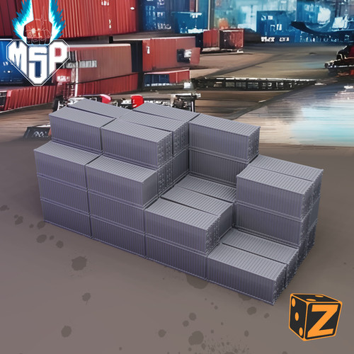 Container Pile V1 - Container Harbour Terrain | MegaSonicPunch