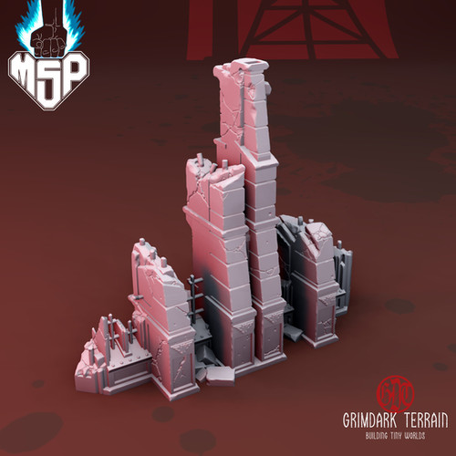 Imperial Palace Ruin Wall - GrimDark Terrain | MegaSonicPunch