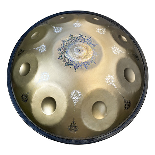 9/10-Note Stainless Steel Handpan - Golden Mandala | Lotus Handpans
