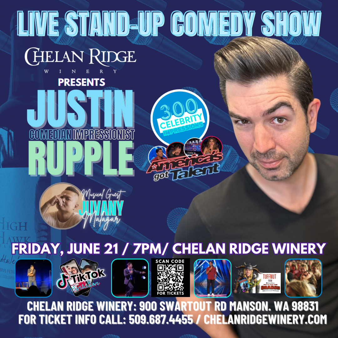 Justin Rupple Live Comedy Show at Chelan Ridge Winery | More To Manson