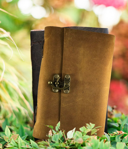 Cowhide Journal w/clasp | noboundariesbooks