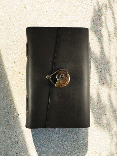 Cowhide Journal w/stone | noboundariesbooks