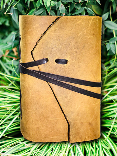 Cowhide Journal w/strap | noboundariesbooks