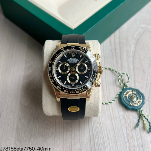 ROLEX DAYTONA ETA 7750 GOLD OYSTER FLEX | Primeira Linha