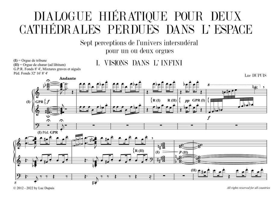 Luc Dupuis | Compositions pour orgue