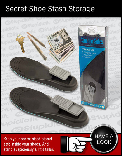 Storage Soles - Secret Shoe Stash Hidden Compartments | stupidiotic 2021