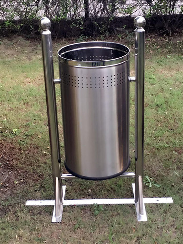 Stainless Steel Outdoor Waste Bin - Single | Greenassets.in