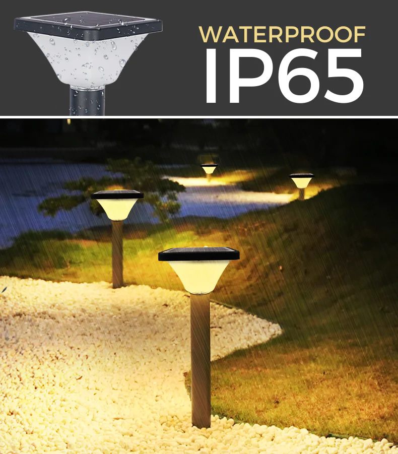 15W Solar Pillar Lamp - Square with Pole | greenassets