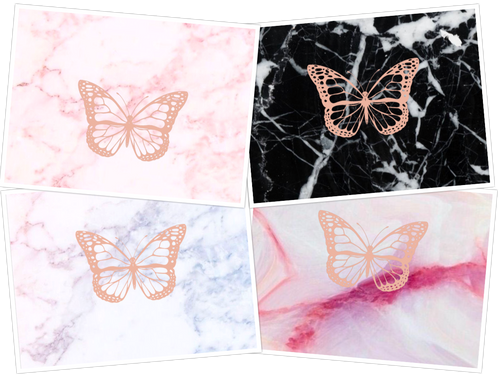 Pink Butterfly Marble Wallpaper | healingwithcreations