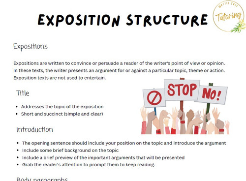 Exposition Writing Structure | Wattle Tree Tutoring