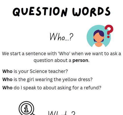 Question Words | Wattle Tree Tutoring