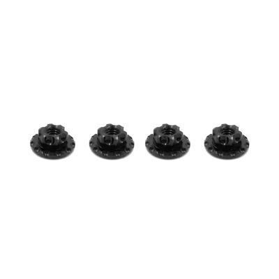 TWORKS ALUM LARGE-CONTACT SERRATED FLANGED NUT BLACK M4 (4PCS.) - TA ...