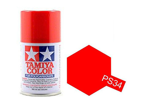 Tamiya PS-34 Bright Red Spray paint- 75-T86034 | Outsiders RC