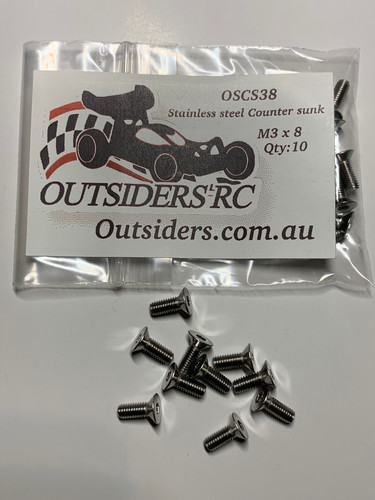 Outsiders RC - Stainless Steel Counter Sunk M3 x8 | Outsiders RC