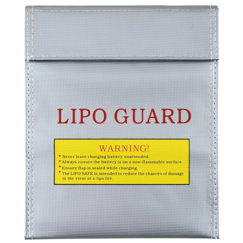 Lipo Charge Pouch Large 18cm x 23cm - Silver | Outsiders RC