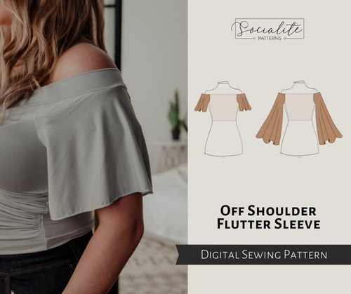 Off Shoulder Flutter Sleeve Pattern | Socialite Patterns