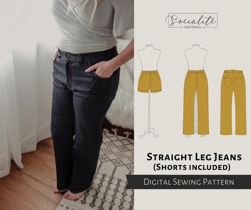 Straight Leg Jeans Pattern | Socialite Patterns