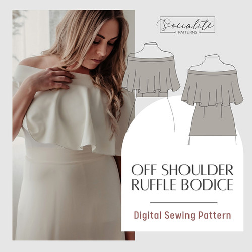 Off Shoulder Ruffle Bodice Pattern | Socialite Patterns