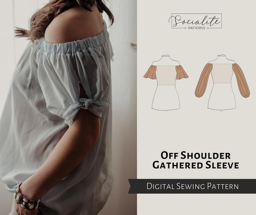 Off Shoulder Gathered Sleeve Pattern | Socialite Patterns