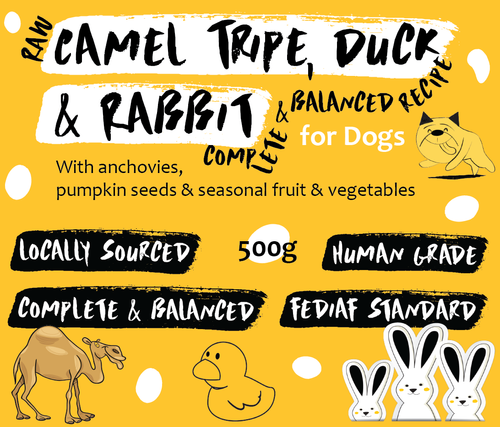Raw Camel Tripe, Rabbit & Duck for Dogs | Paw Revolution