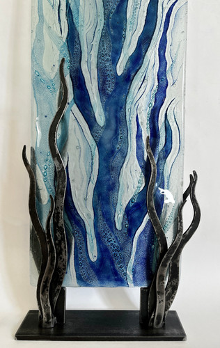 12" x 40" Blue Flow | Tom Carter Glass