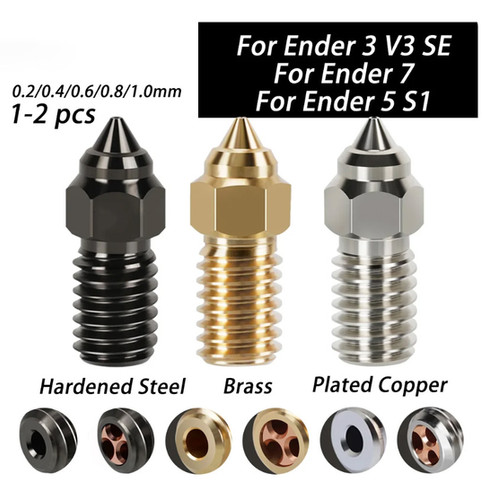 Ender 3 V3SE Nozzle | Zee3D | Hardened Steel/Brass/Copper Plated