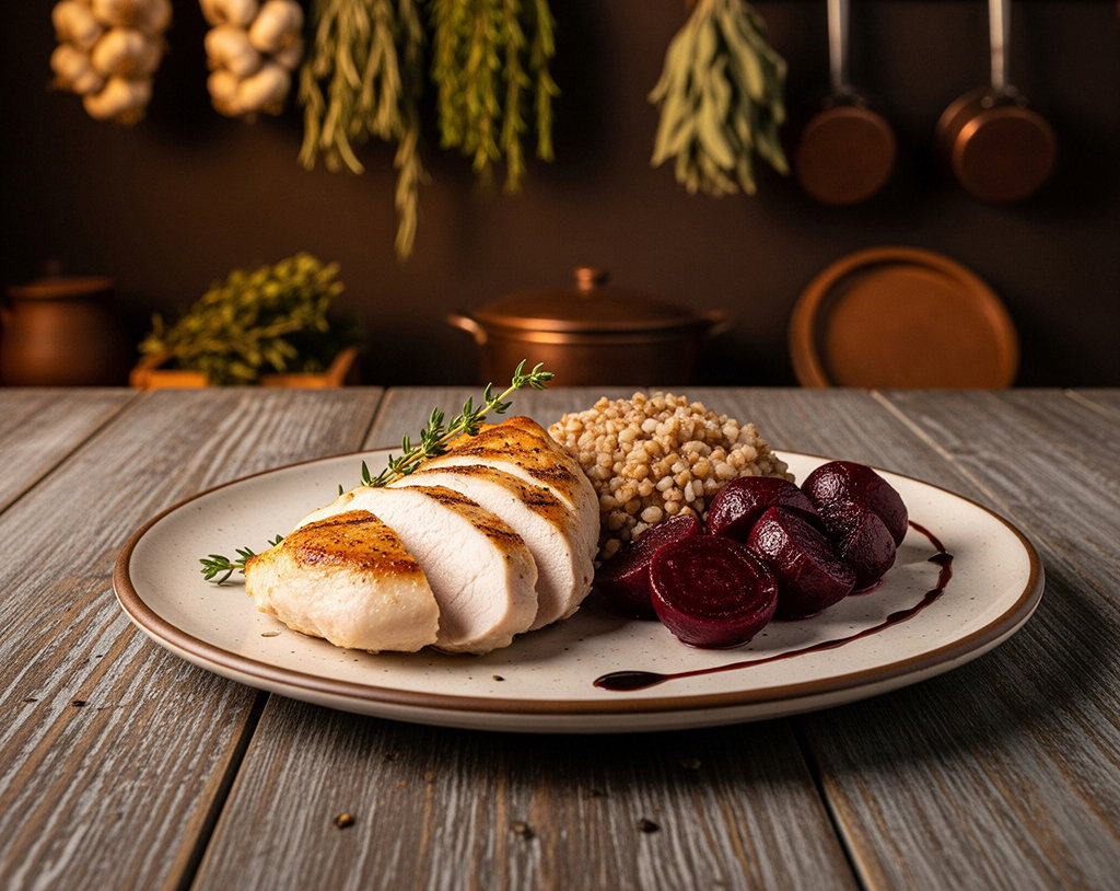 Chicken Breast with Buckwheat and Beets | Alenka Mariposa