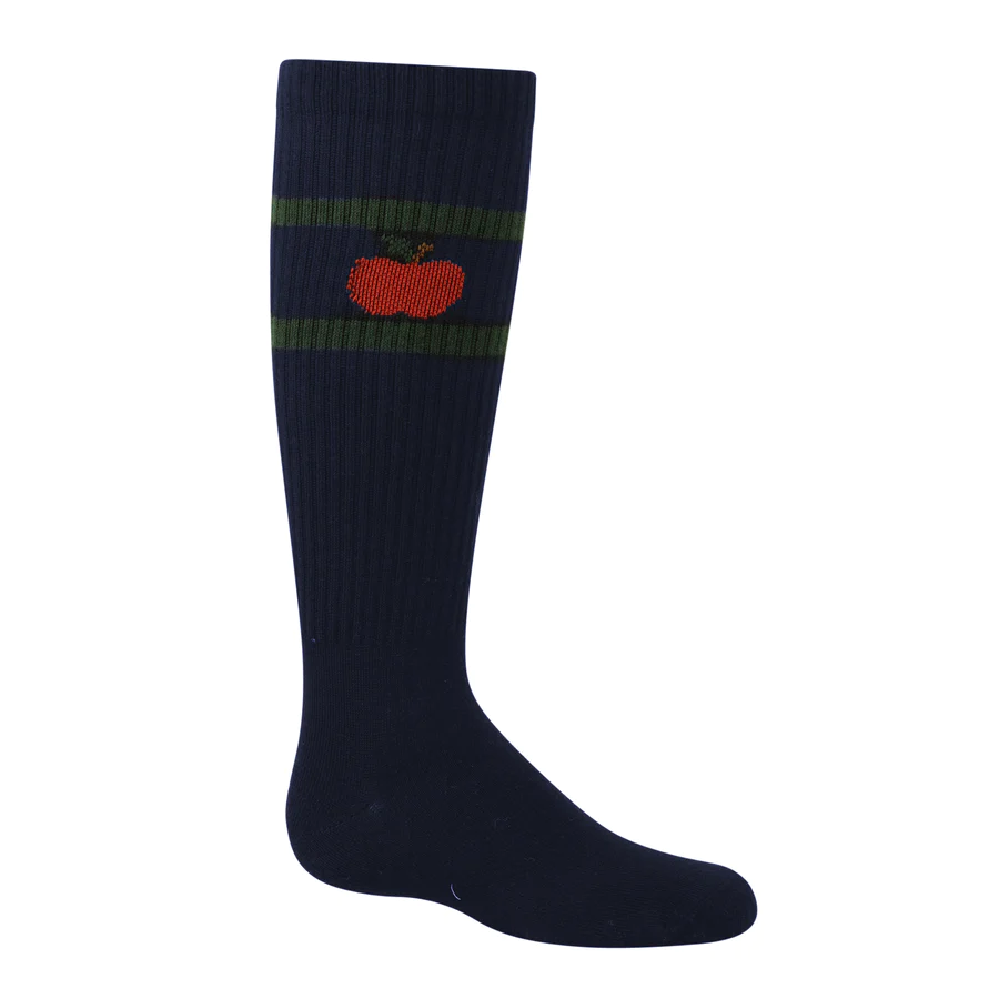 Zubii Navy Varsity Apple Knee Sock | Top That