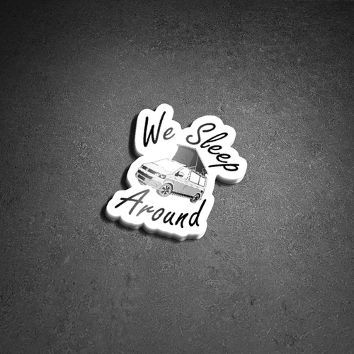 T6 'We sleep around' Sticker | The Campervan Bible