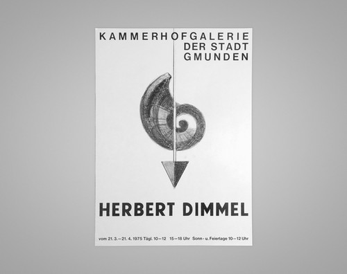 Vintage 1970s Herbert Dimmel Monochrome Austrian Art Exhibition Poster ...