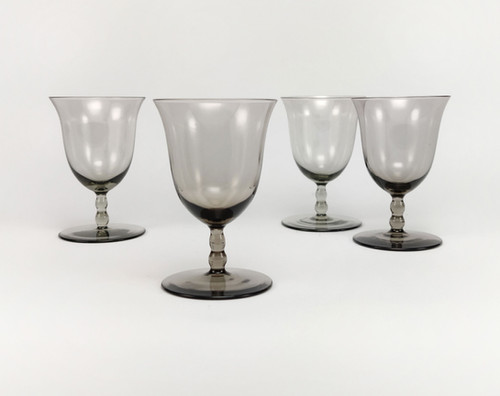 Set of 4 1920s Orrefors Smoked ‘Astrid’ Port-Wine Glasses | Wilson And ...