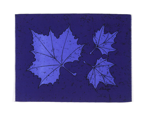Traute Sanger - 1960s Blue Autumnal / Fall Leaf Fabric Wall Hanging ...