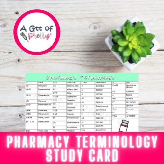 Pharmacy Sig Codes study card | A Gtt of Pretty