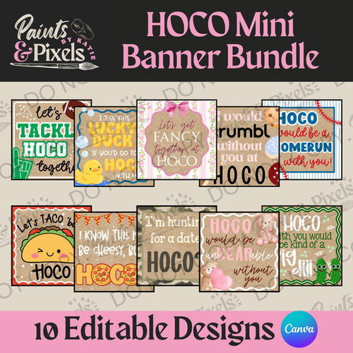 HOCO Mini Banners Template Bundle | Paints & Pixels by Katie